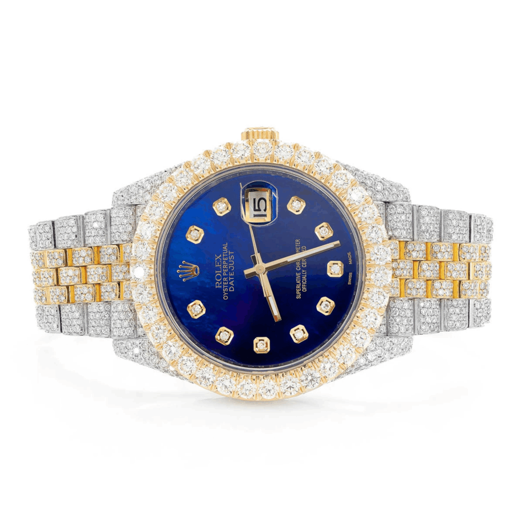 Rolex Moissanite – Rolex Oyster Perpetual Date Just Blue face dial in ...